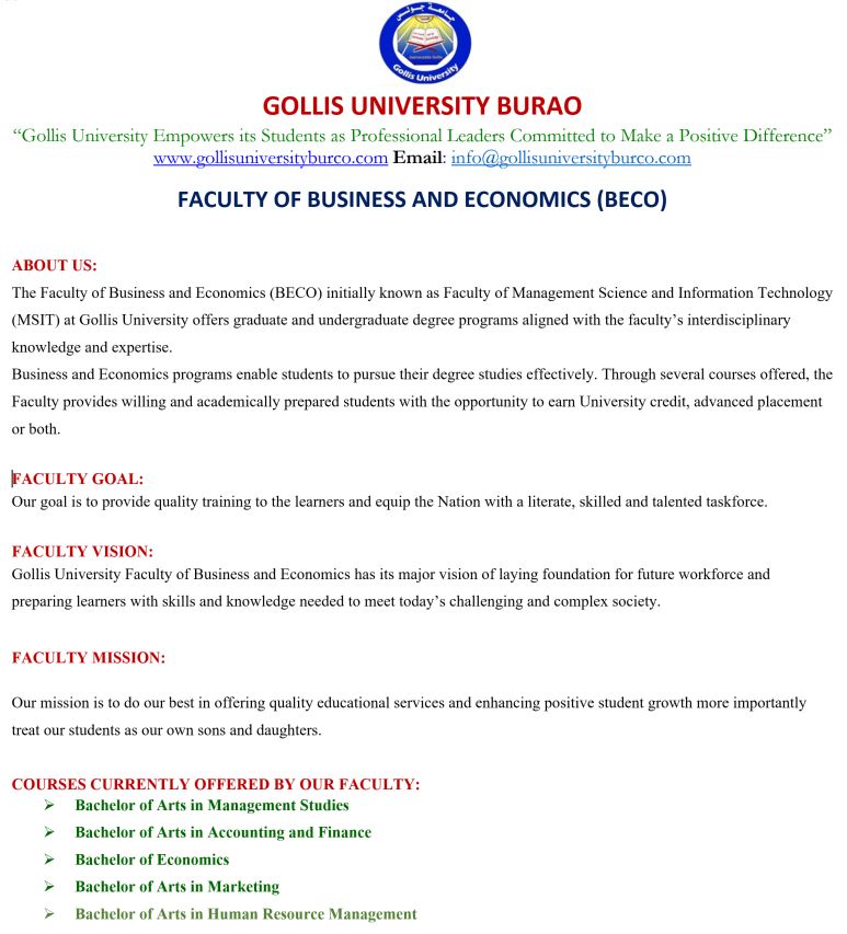 GOLLIS UNIVERSITY BURAO